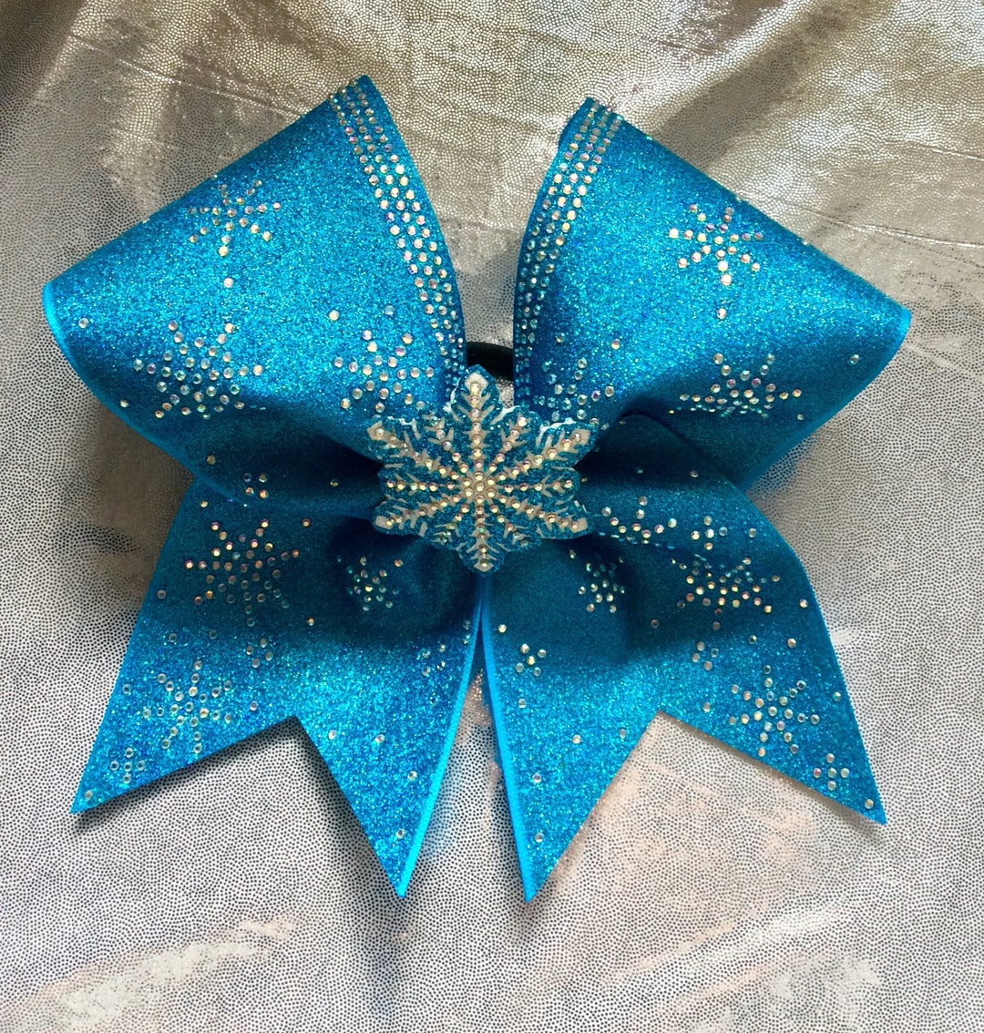 Snowflake Chrismas Cheer Bow/christmas Bow/glitter Cheer Bow/rhinestone ...
