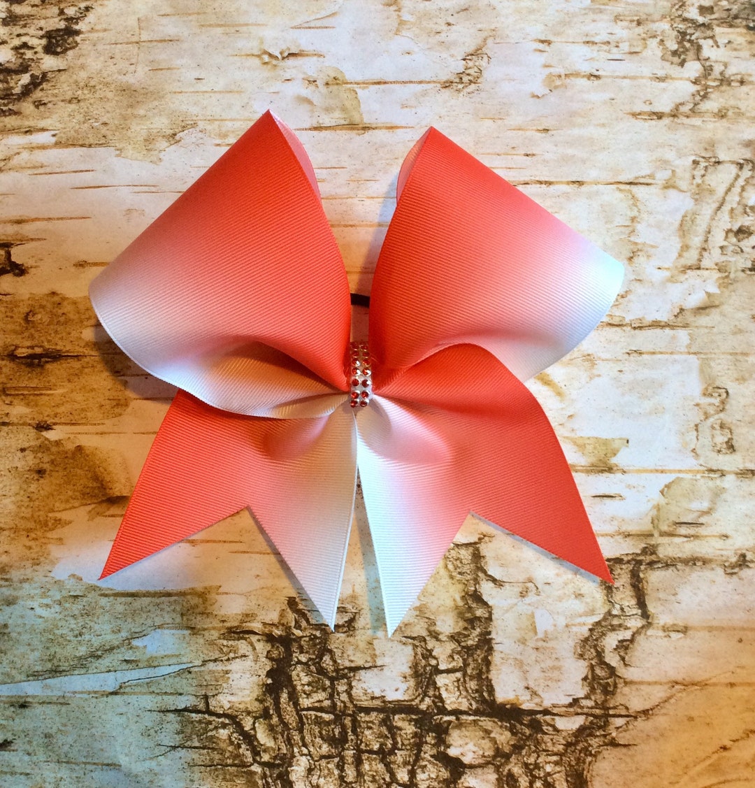 Red Ombre Bow/cheer Bows/red Cheer Bows/red Bows/ombre Cheer Bows/ Team ...