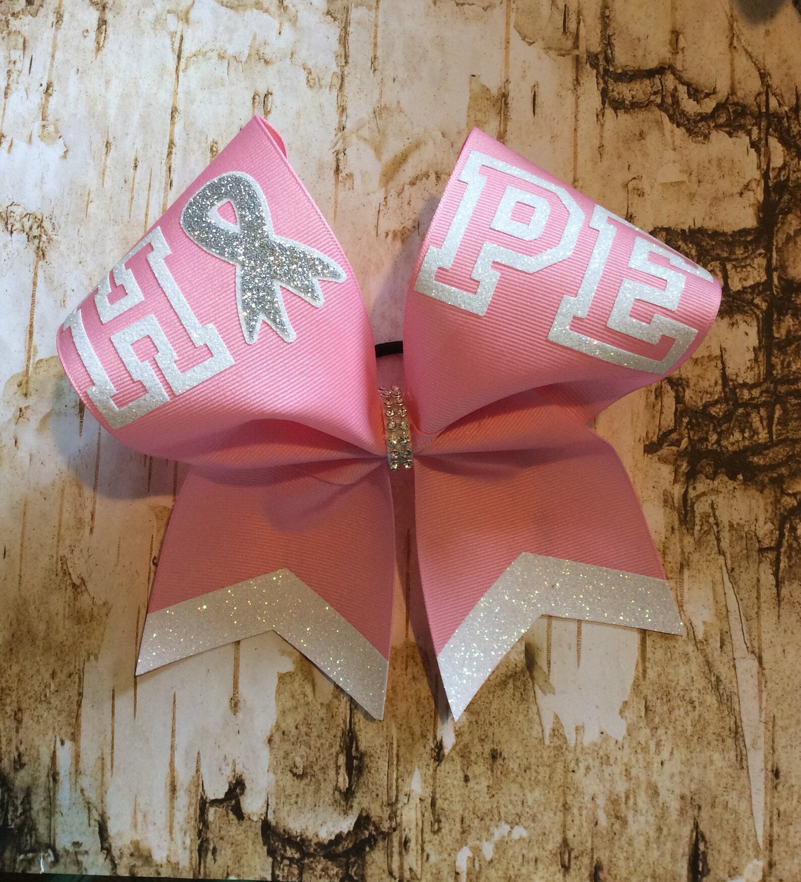 Hope Awareness Bow/cheer Bows/awareness Cheer Bows/pink Cheer - Etsy