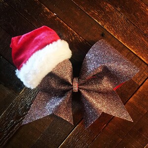 Santa Hat Glitter Cheer Bow/cheer Bow/glitter Bow/christmas Bow/holiday ...