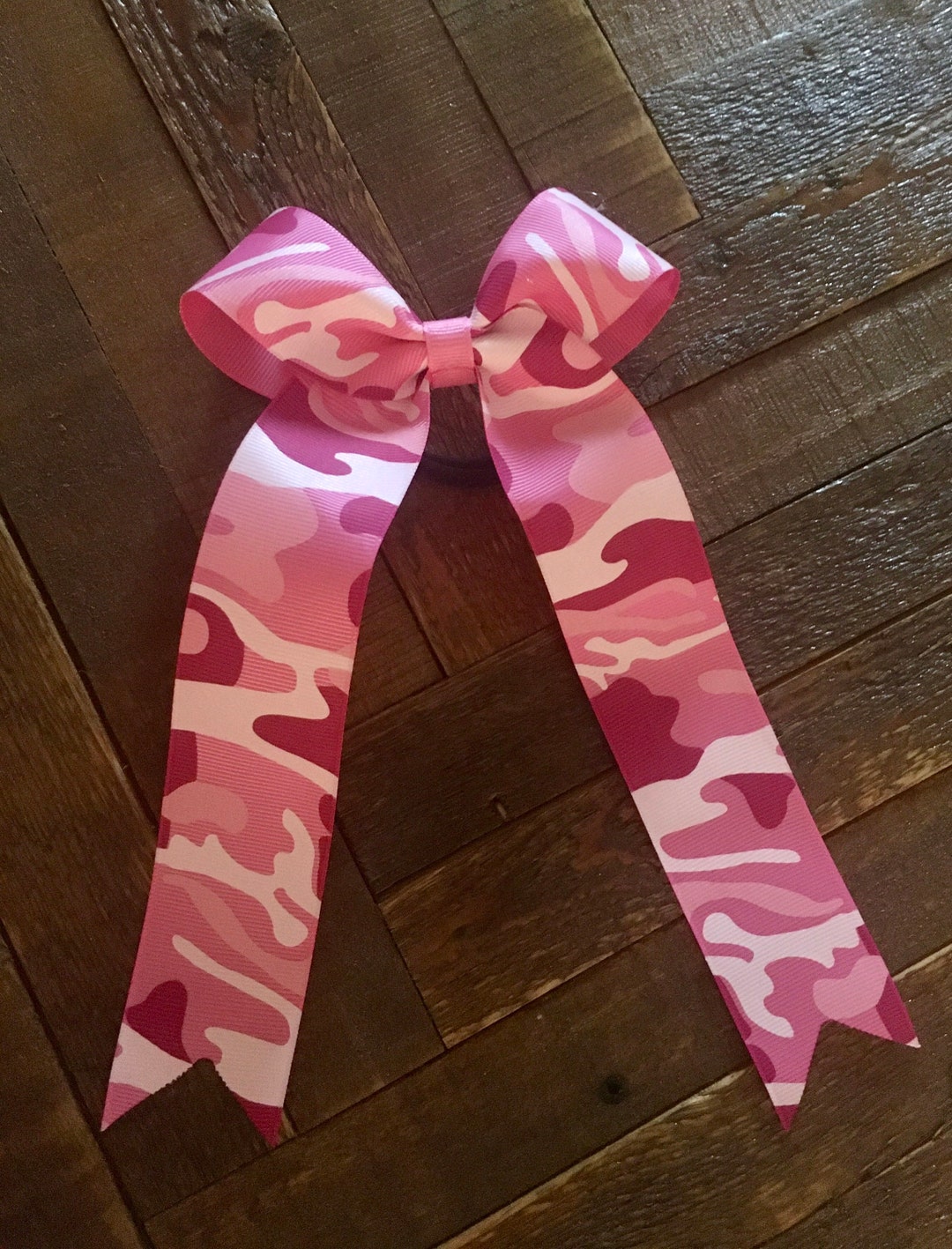 Pink Camo Skinny Bow/cheer Bows/collegiate Style Bow/pink Out Bow - Etsy