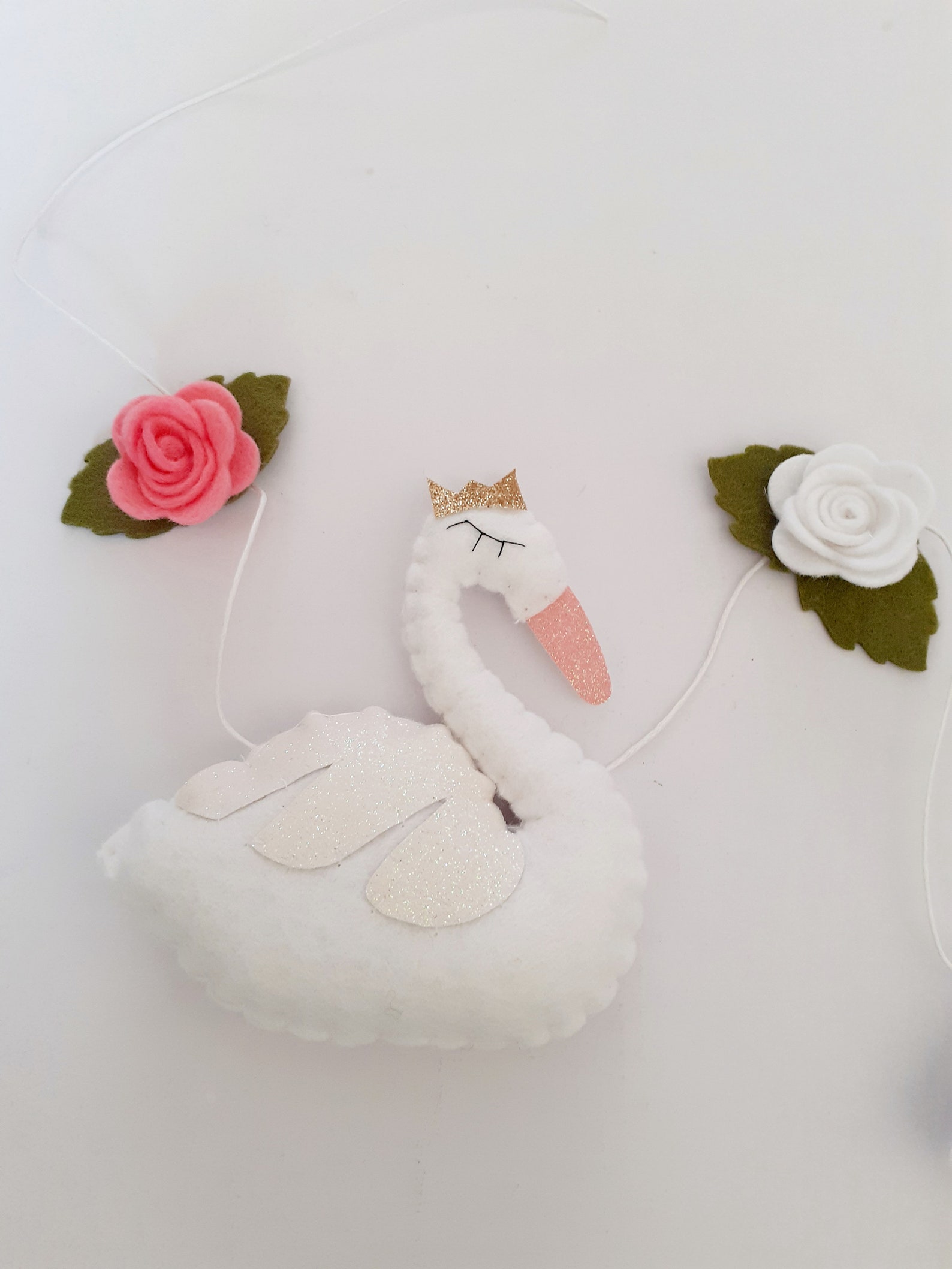 Swan Garland, Swan, Wall Hanging, Swan Decor, Girls Room, Swan Princess ...