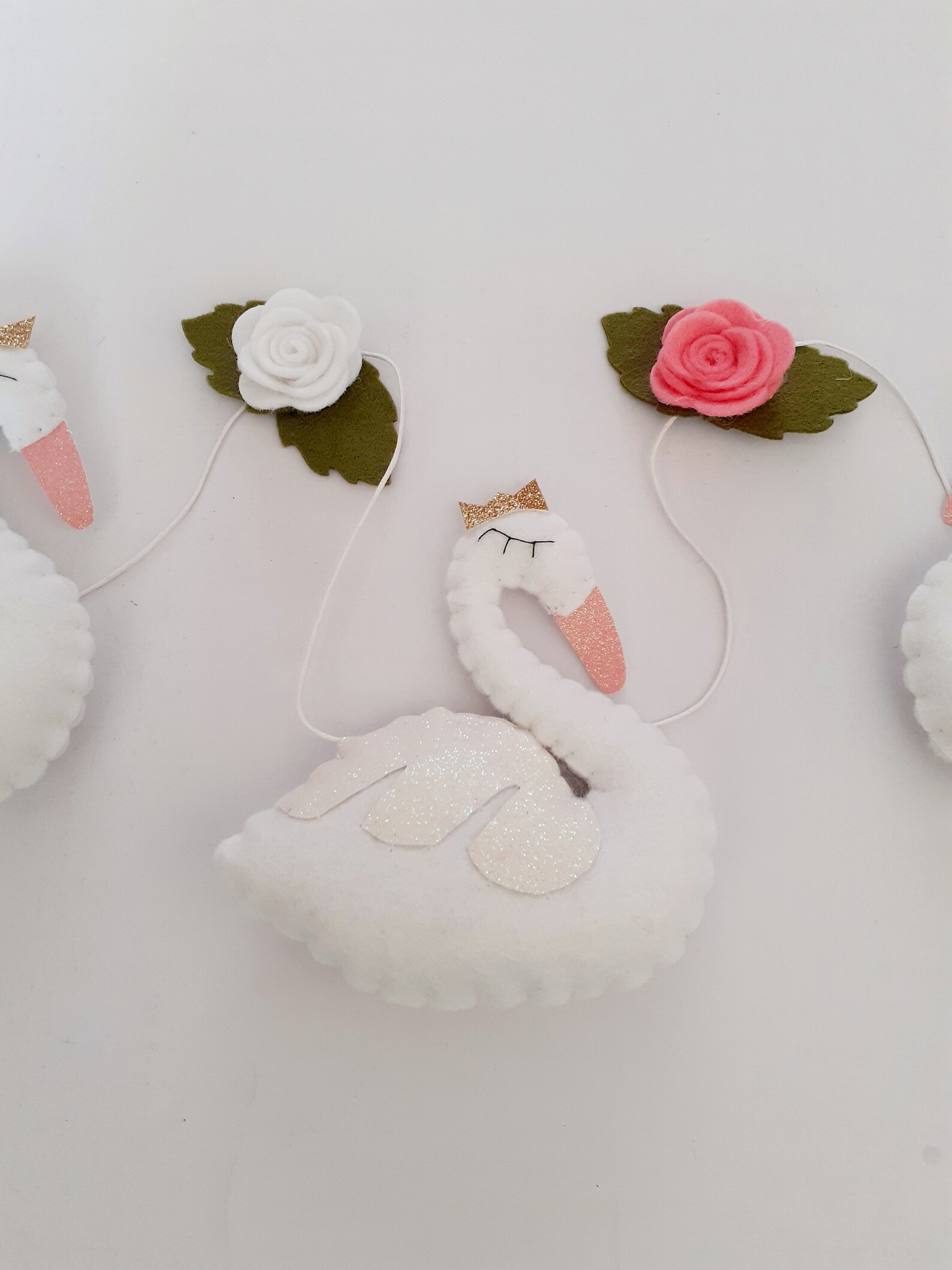 Swan Garland, Swan, Wall Hanging, Swan Decor, Girls Room, Swan Princess ...