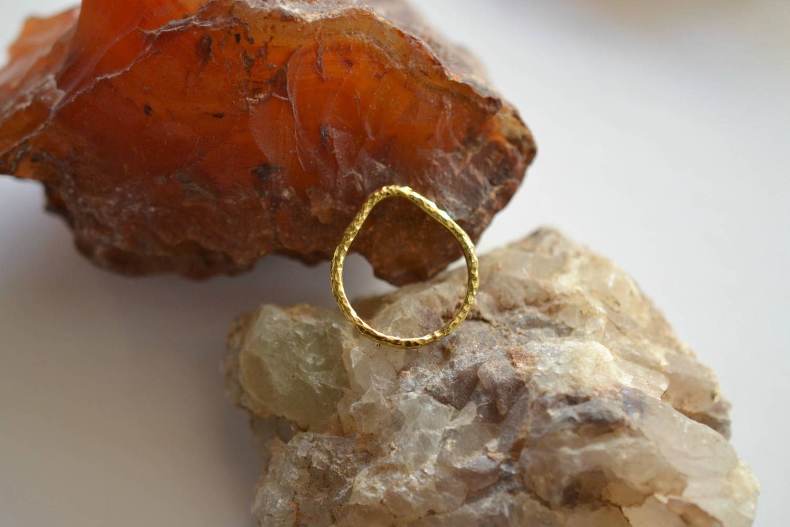 Gold Fire Ring Solid 18k Gold Ring Gold Rustic Ring Rough Gold - Etsy