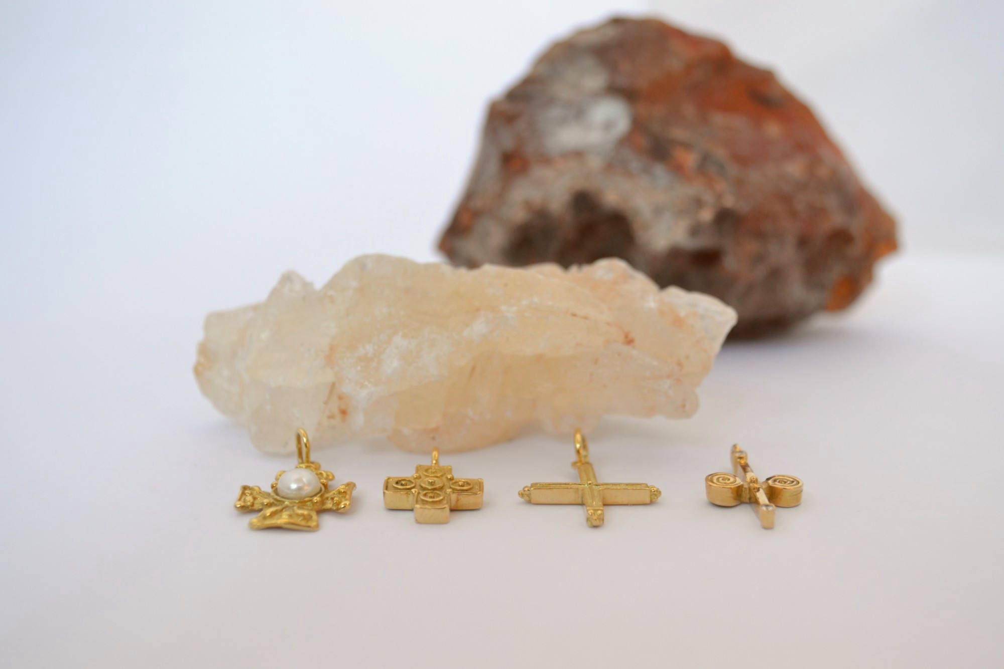 Tiny Gold Cross Gift Solid 18k Gold Cross Necklace Byzantine | Etsy