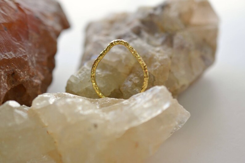 Gold Fire Ring Solid 18k Gold Ring Gold Rustic Ring Rough Gold | Etsy