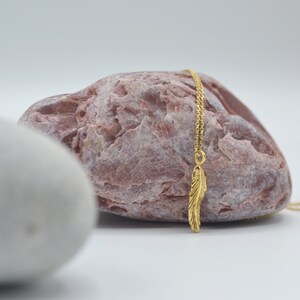 Dainty Feather Solid 18k Gold Necklace Gold Spirit Travel Inspiration ...