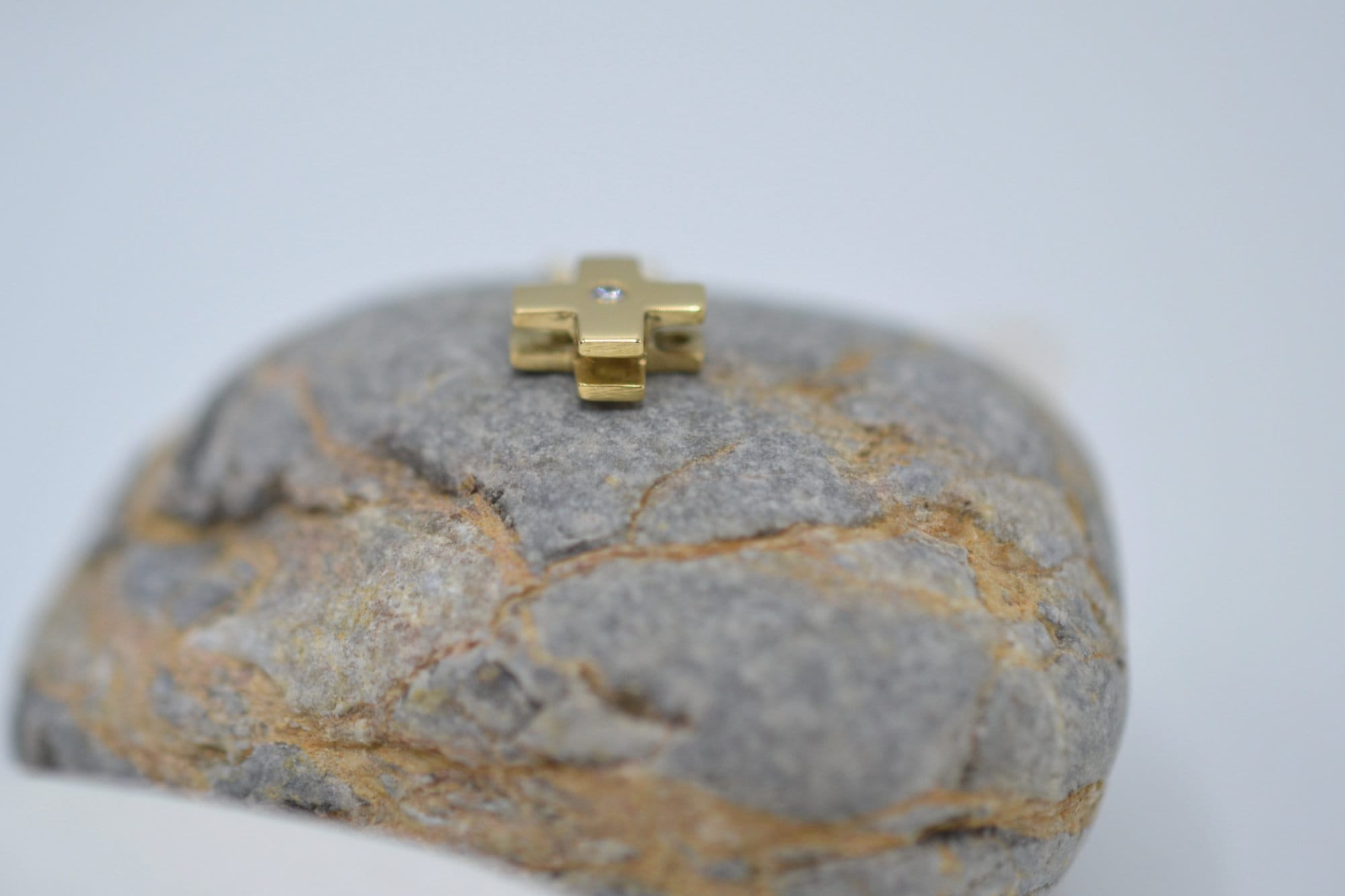 Tiny Gold Cross Solid 18k Gold Tiny Diamond Cross Graduation | Etsy