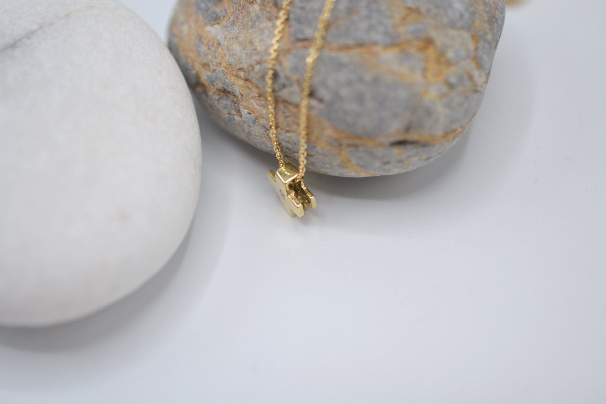 Tiny Gold Cross Solid 18k Gold Tiny Diamond Cross Graduation Layer Tiny ...