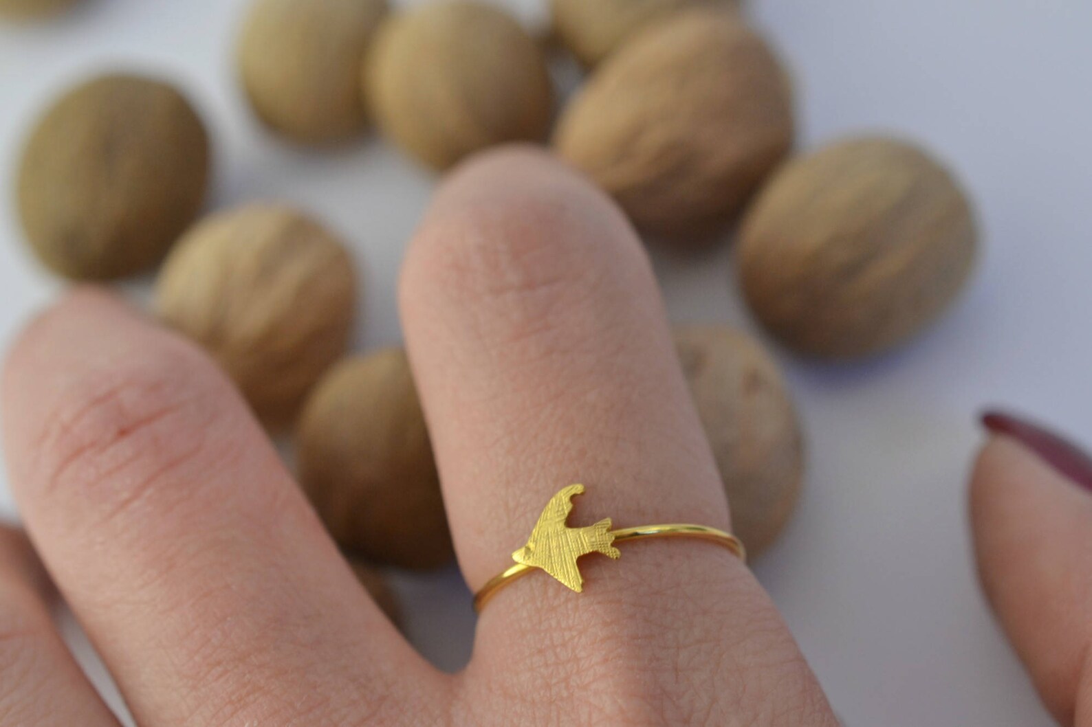 Bird Gold Ring Solid 18k Gold Ring Nature Gold Ring Kids Gold | Etsy