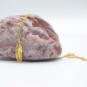 Dainty Feather Solid 18k Gold Necklace Gold Spirit Travel Inspiration ...