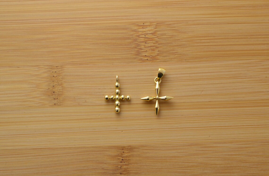 Tiny Gold Cross Gift Solid 18k Gold Cross Mens Cross | Etsy