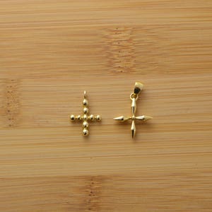 Tiny Gold Cross Gift Solid 18k Gold Cross Mens Cross Graduation Baptism ...