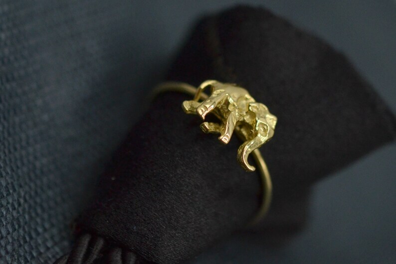 Gold Elephant Ring Solid 18k Gold Ring New Family Ring Baby | Etsy