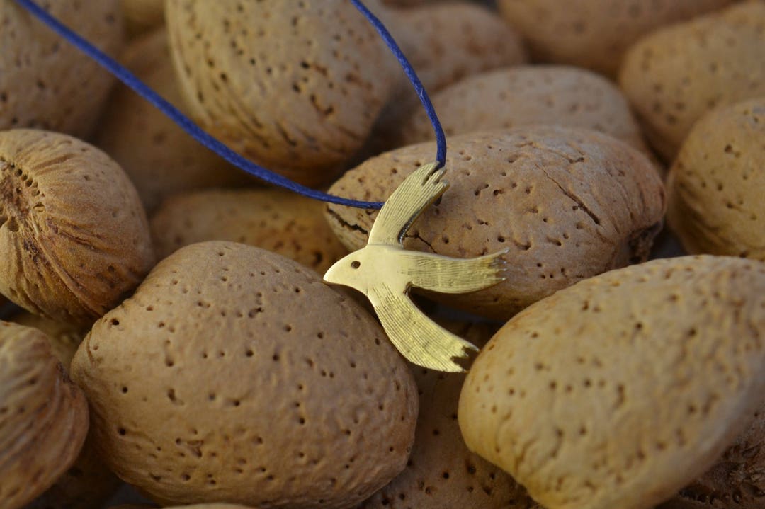 Swallow Gold Necklace Solid 18k Gold Necklace Delicate Bird Necklace ...