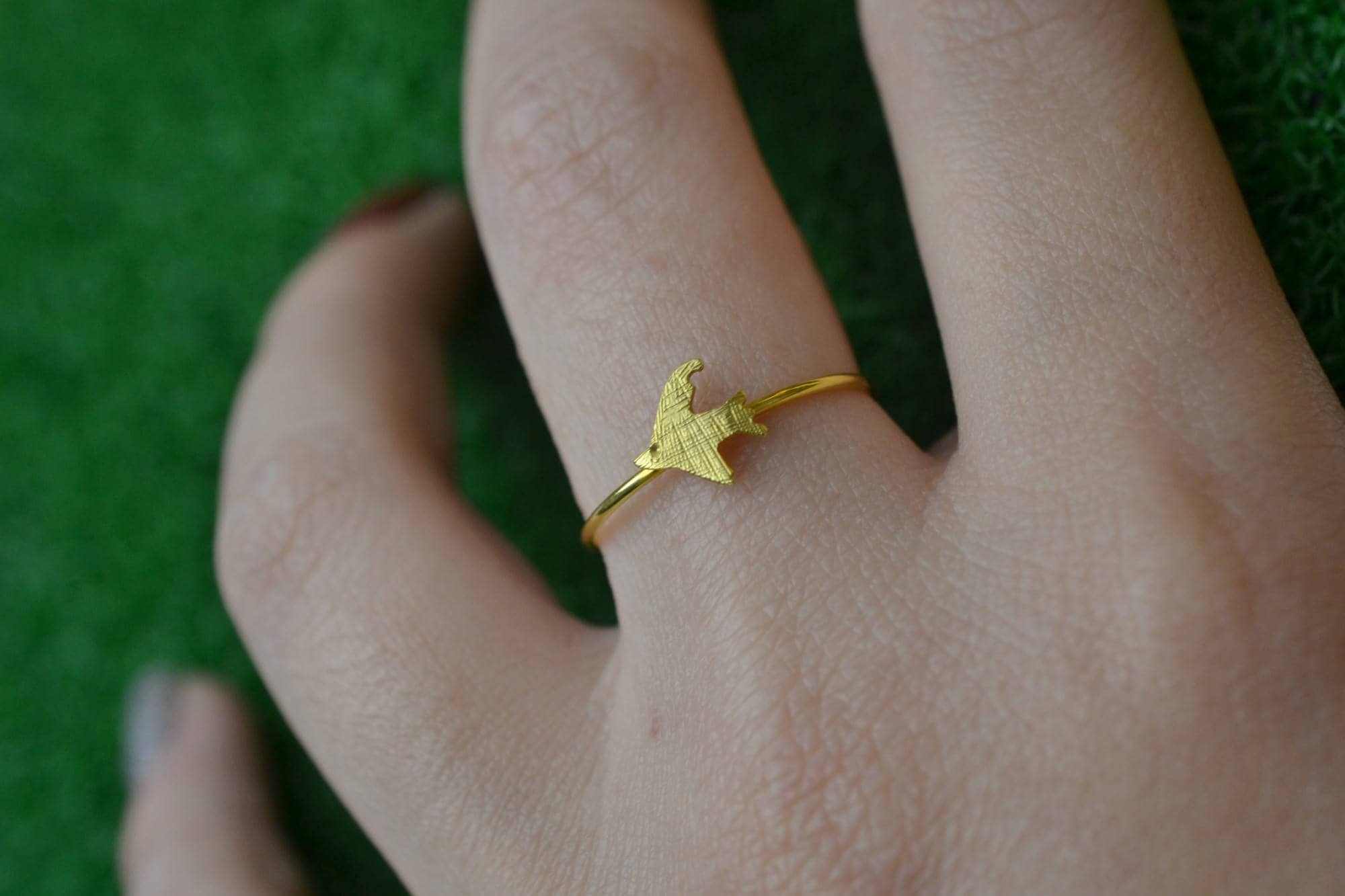 Bird Gold Ring Solid 18k Gold Ring Nature Gold Ring Kids Gold | Etsy