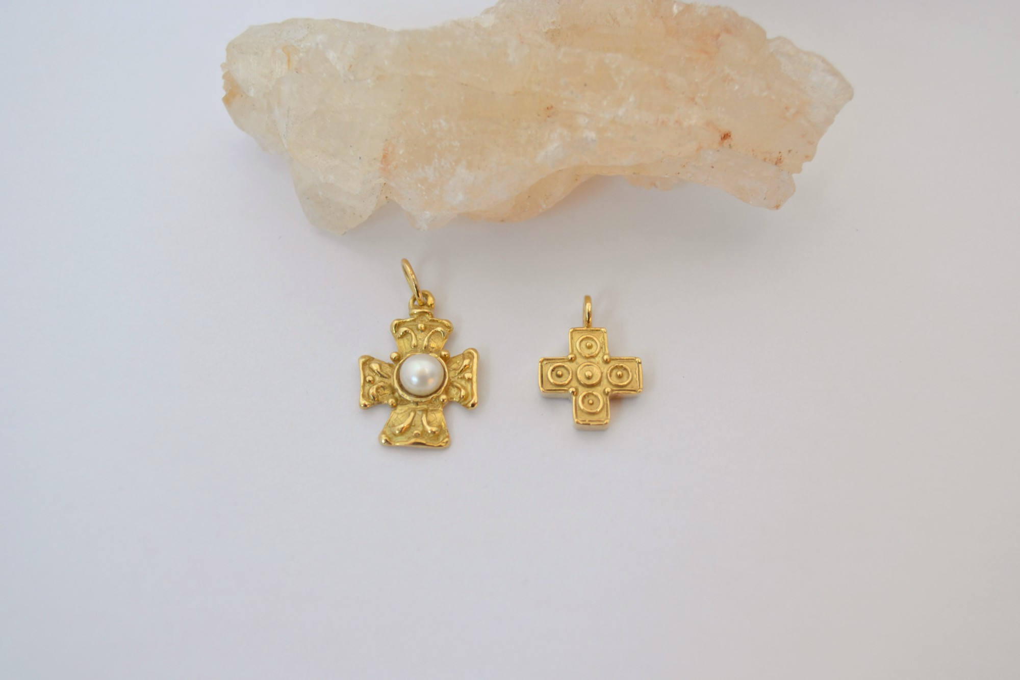 Tiny Gold Cross Gift Solid 18k Gold Cross Necklace Byzantine | Etsy