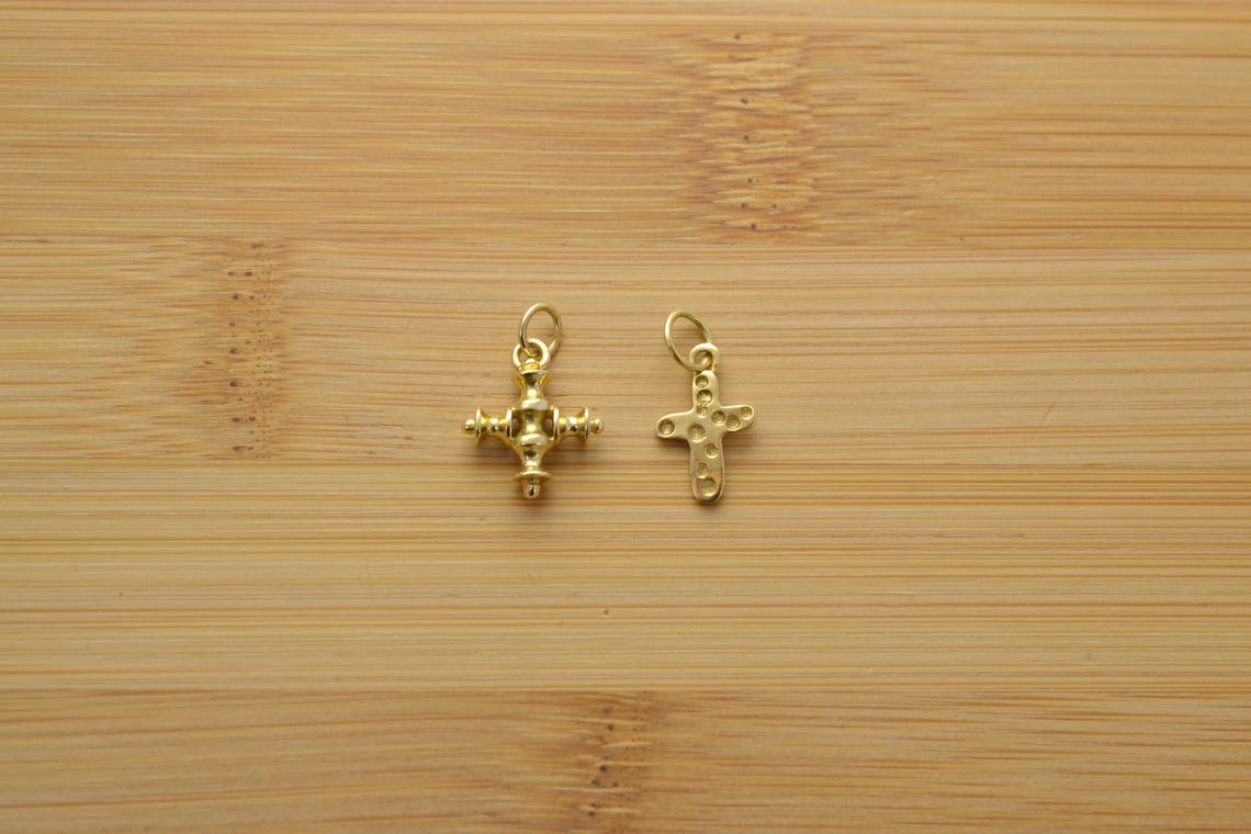 Tiny Gold Cross Gift Solid 18k Gold Cross Mens Cross | Etsy