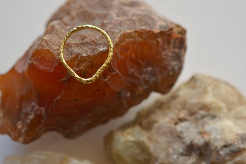 Gold Fire Ring Solid 18k Gold Ring Gold Rustic Ring Rough Gold | Etsy