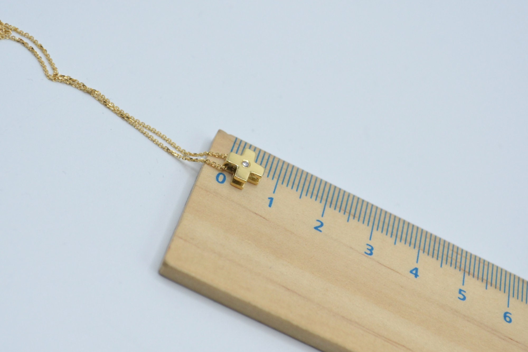 Tiny Gold Cross Solid 18k Gold Tiny Diamond Cross Graduation | Etsy