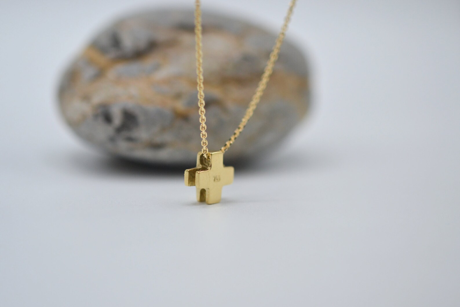 Tiny Gold Cross Solid 18k Gold Tiny Diamond Cross Graduation - Etsy