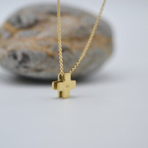 Tiny Gold Cross Solid 18k Gold Tiny Diamond Cross Graduation Layer Tiny ...