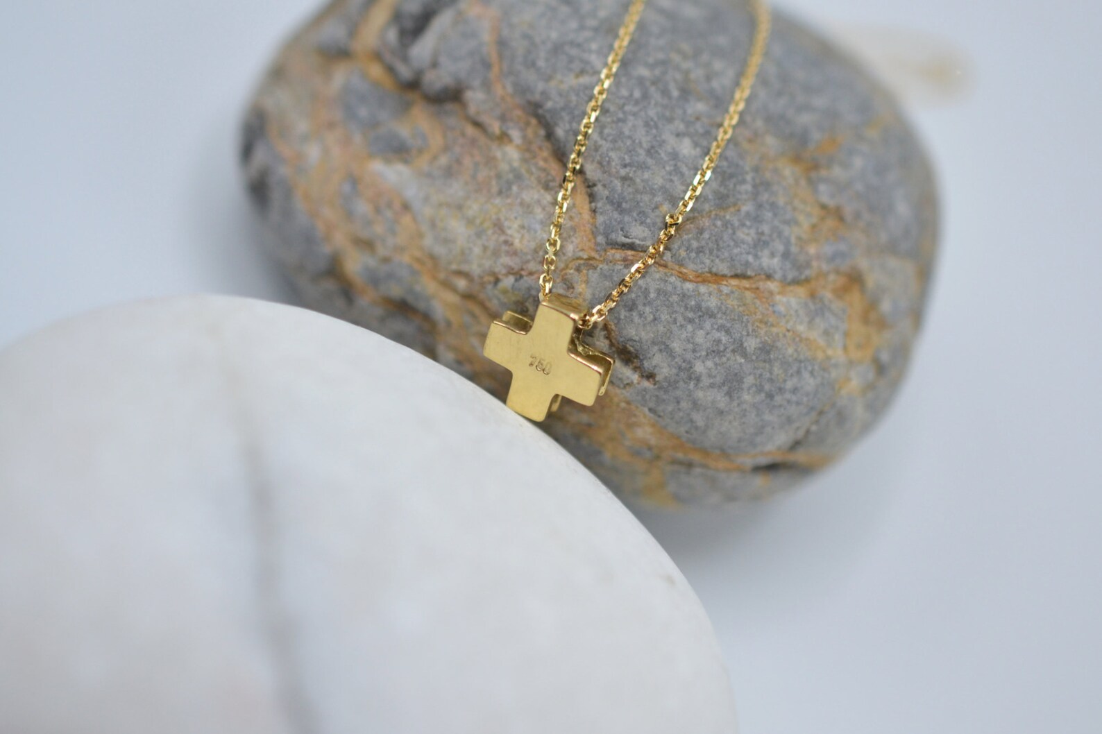 Tiny Gold Cross Solid 18k Gold Tiny Diamond Cross Graduation - Etsy