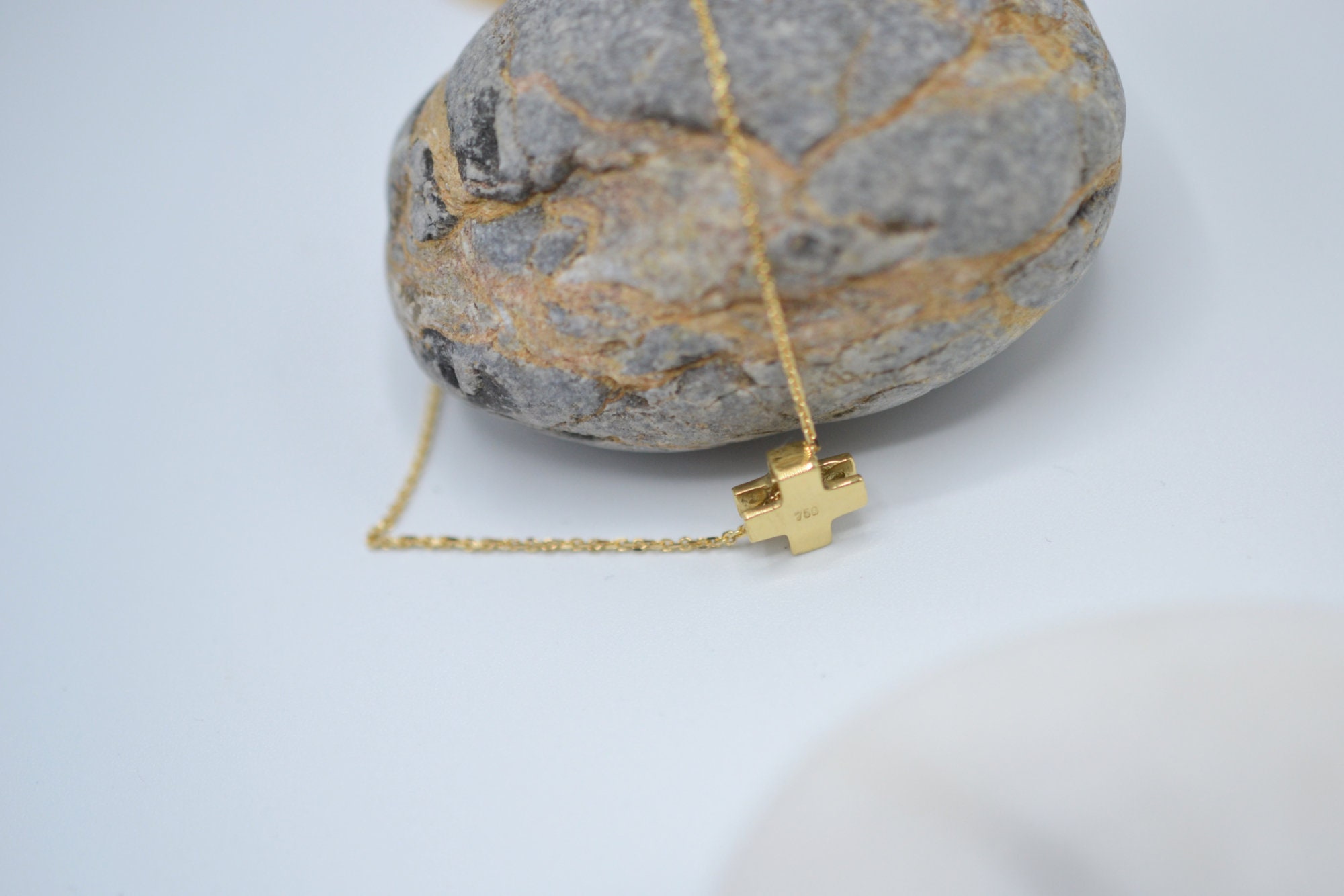 Tiny Gold Cross Solid 18k Gold Tiny Diamond Cross Graduation | Etsy