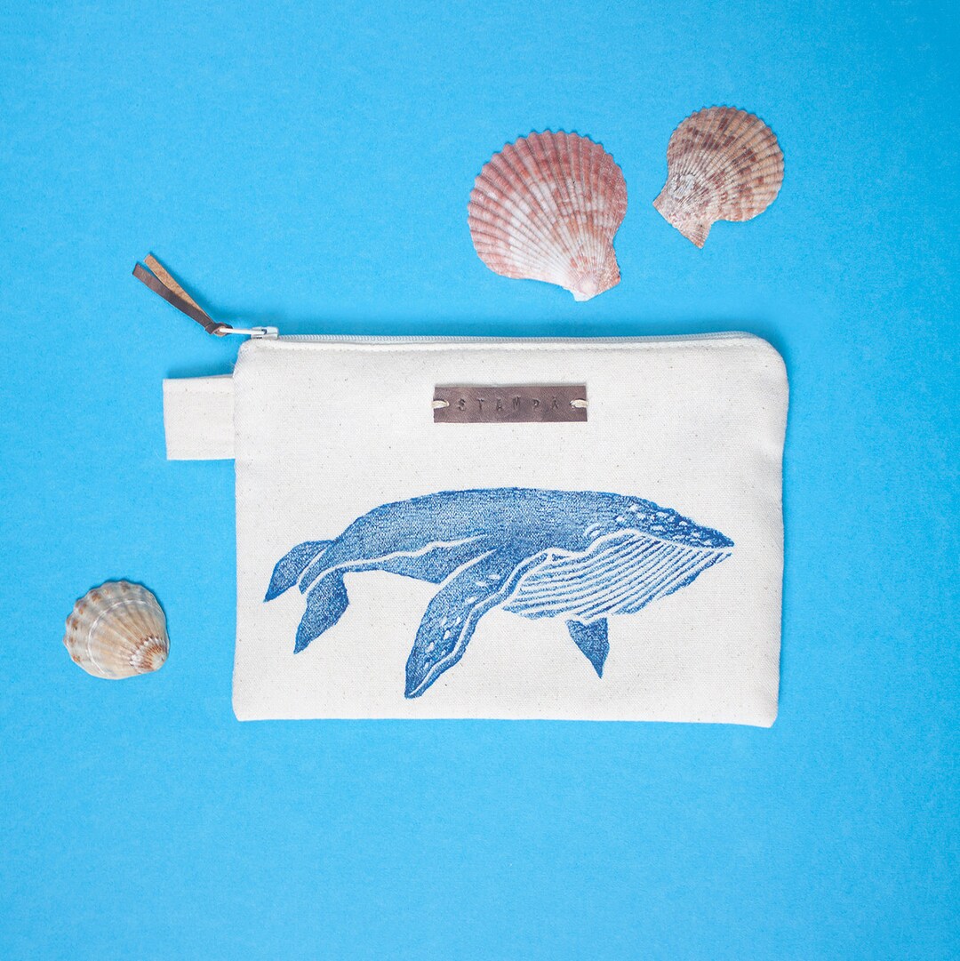 Whale Zipper Jewelry Pouch, Pencil Case, Purse, Cosmetic Bag With ...