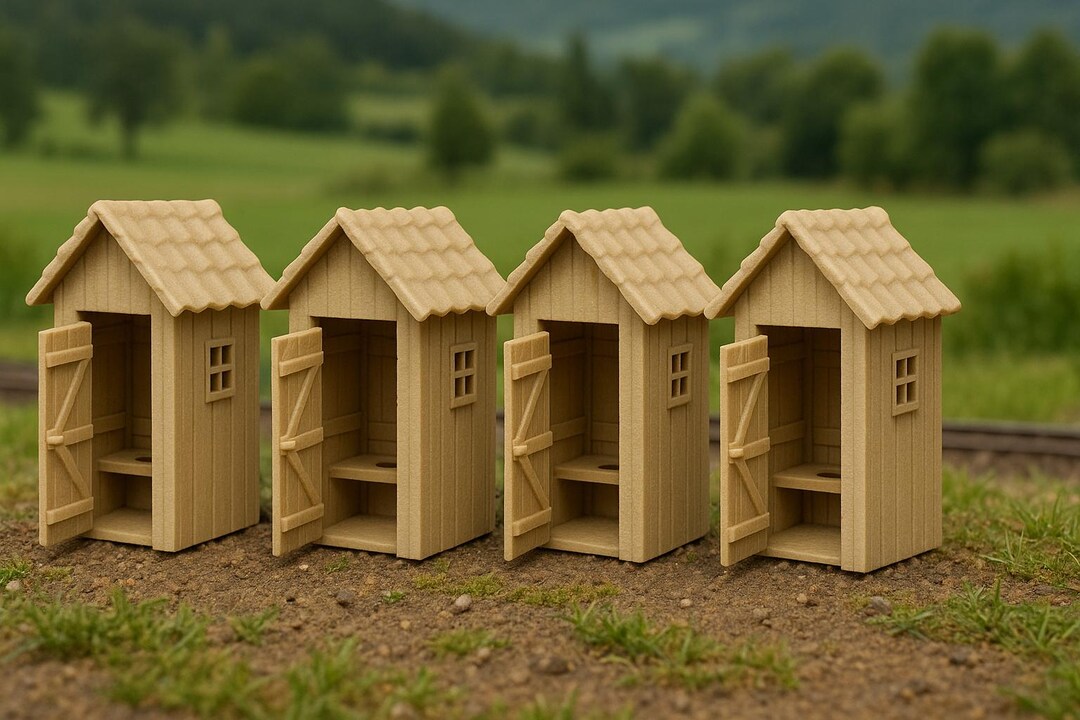 4 Pack - HO Scale Outhouses - Perfect for Model Train Layouts ...