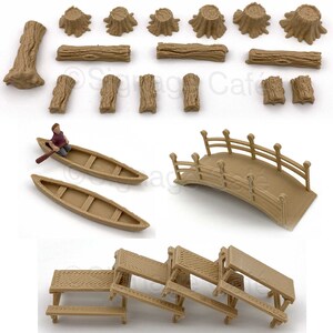 30 Piece HO Scale Camping Set Log Cabin, Gazebo, Outhouse & MORE ...