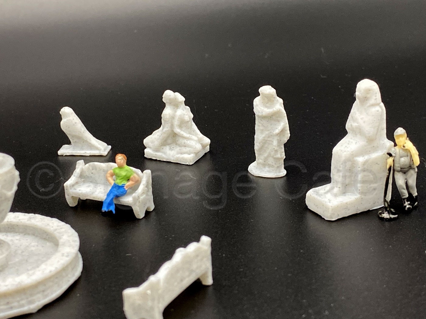 15 Pc HO Scale Marble Garden Statuary Collection 3D Print - Etsy