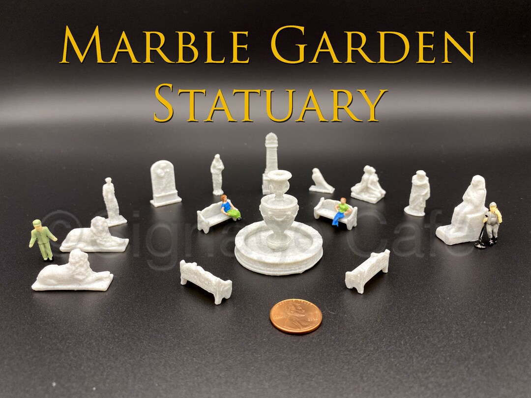 15 Pc HO Scale Marble Garden Statuary Collection - 3D Print Model ...