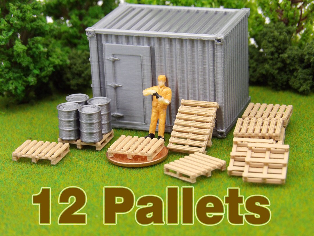12 PACK - HO Scale Wooden Pallets to Scale! - Highly Detailed Train ...