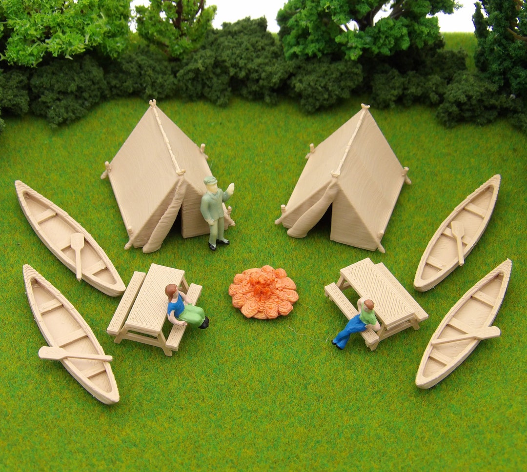 Outdoor Adventures - HO Scale Canoes - 3D Camping Railroad Train Layout ...