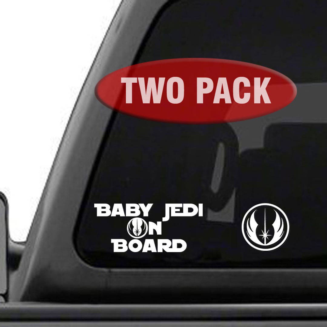 Baby Jedi on Board & Jedi Logo 2PK Calcomanía inspirada en Star Wars ...