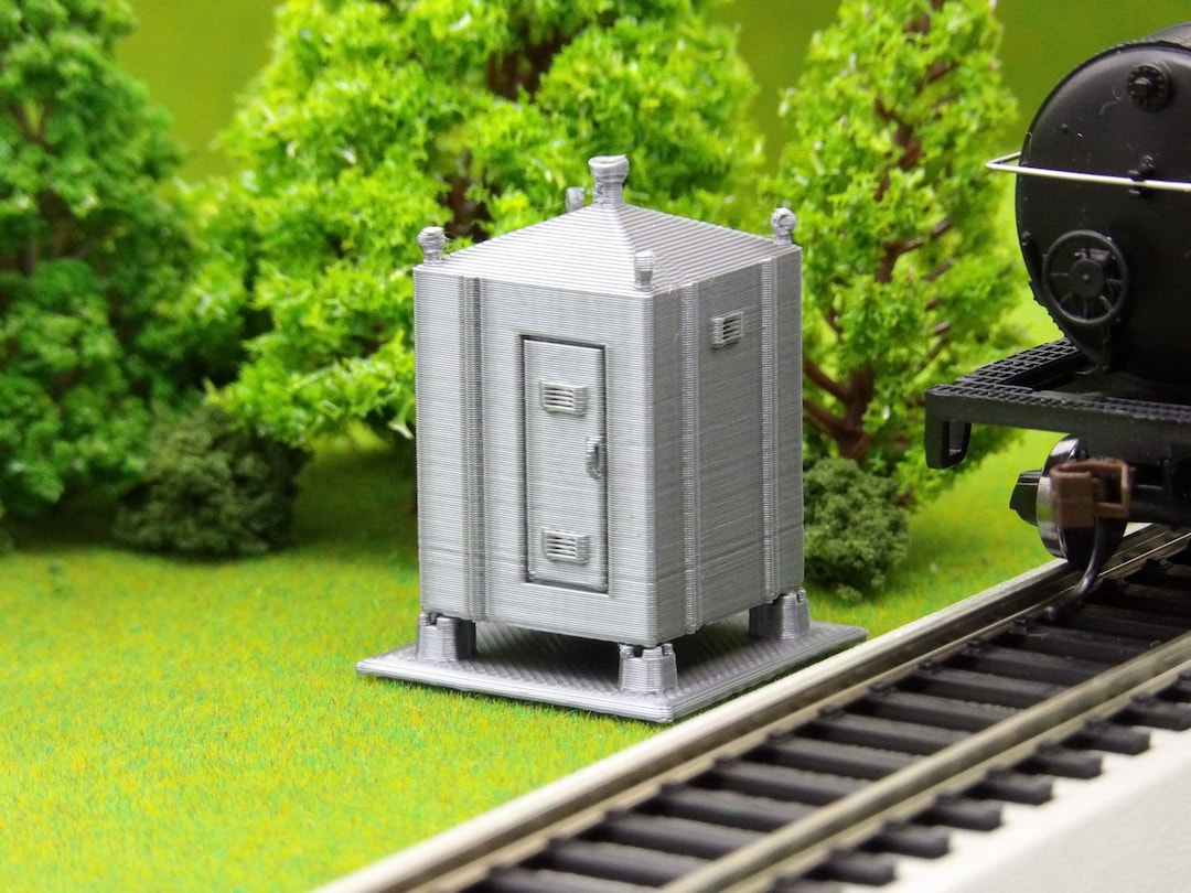 TWO PACK - HO Scale Model Signal Shed Shack - 3D Printed in Metallic ...