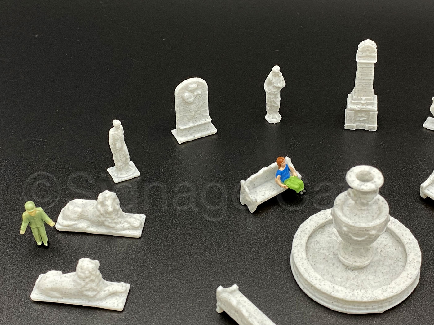 15 Pc HO Scale Marble Garden Statuary Collection 3D Print - Etsy