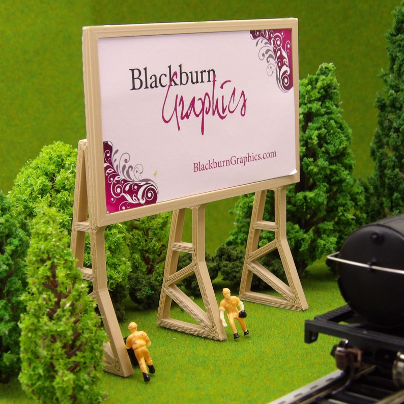 HO Scale Wooden Style Billboard -TWO PACK - 3D Railroad Train Scenery ...