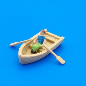 5 Pack HO Scale Canoes and Rowboats With Paddles - 3 Canoes and 2 ...
