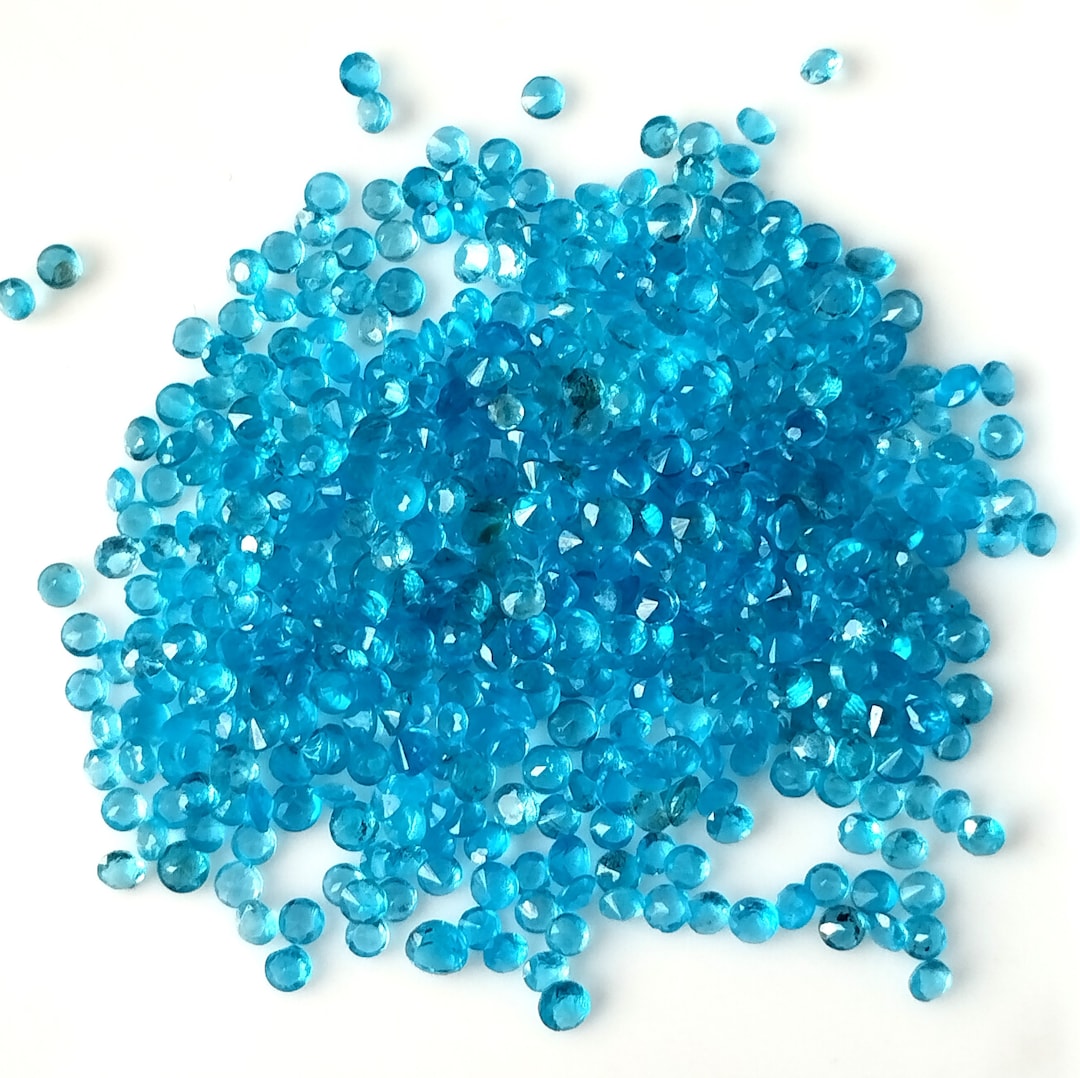 Natural 1.5 MM Neon Blue Apatite Faceted Round With Luster AAA Quality ...