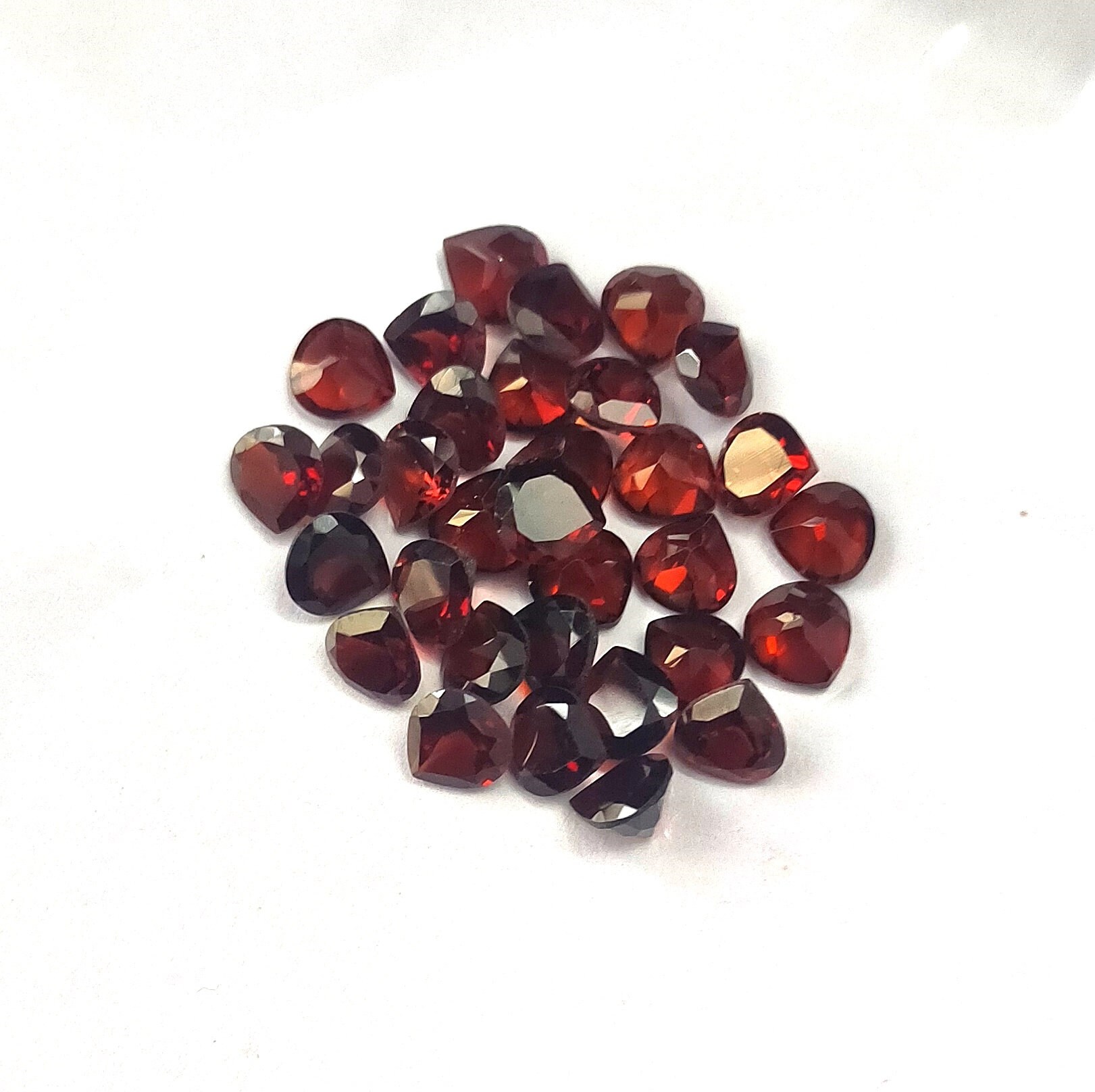 5X5 MM Heart Shape AAA Natural Faceted Mozambique Red Garnet | Etsy