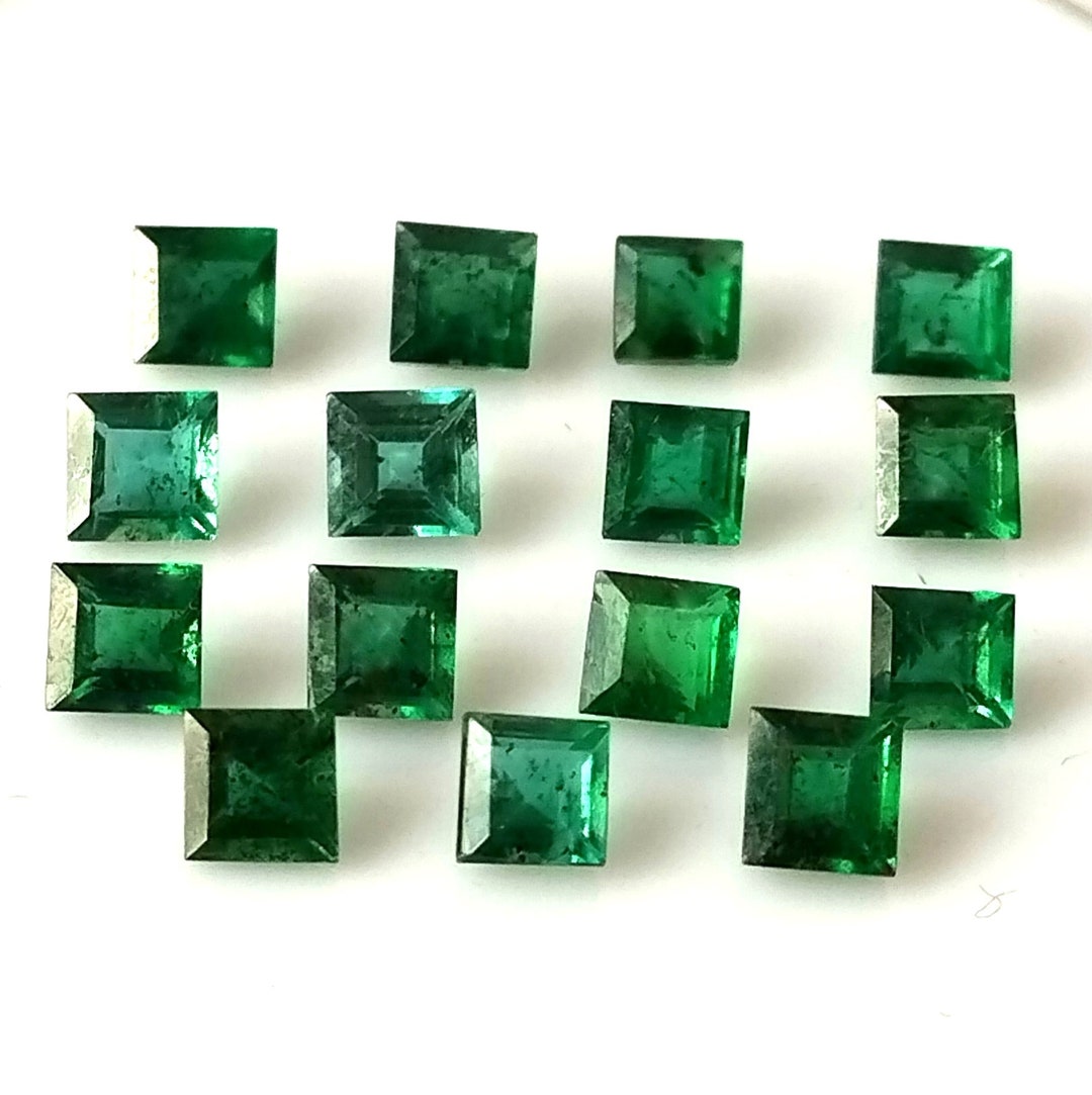 Square Cut Emerald 2.7 Mm Zambian Emerald Natural Emerald Genuine ...