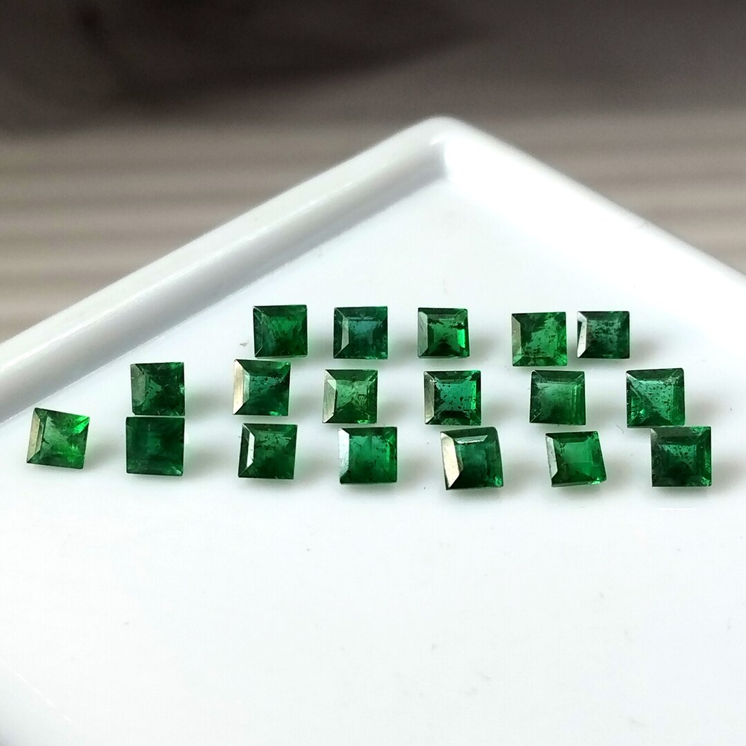 Square Cut Emerald 2.5 Mm Zambian Emerald Natural Emerald Genuine ...