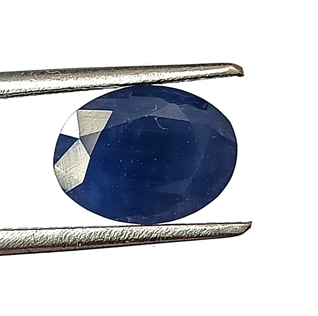 Burmese Blue Sapphire: 3.95 Carat Oval Faceted Untreated Gemstone 7.4X9 ...