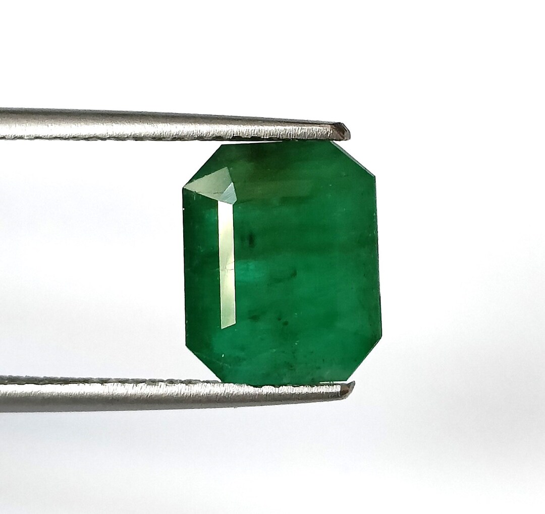 Emerald Cut Emerald 3.35 Carat Untreated Natural Faceted Zambian ...