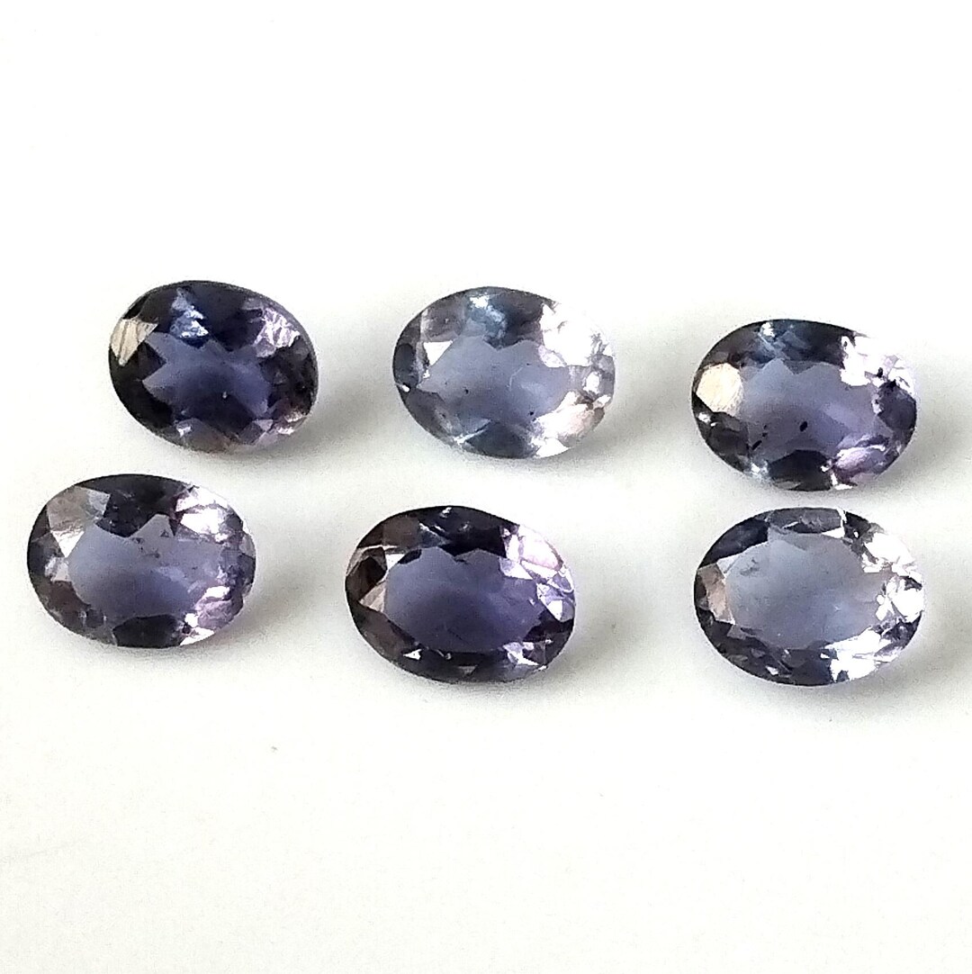 6 Piece Iolite Gemstone 4X5 Mm Oval Cut Faceted Natural Untreated ...