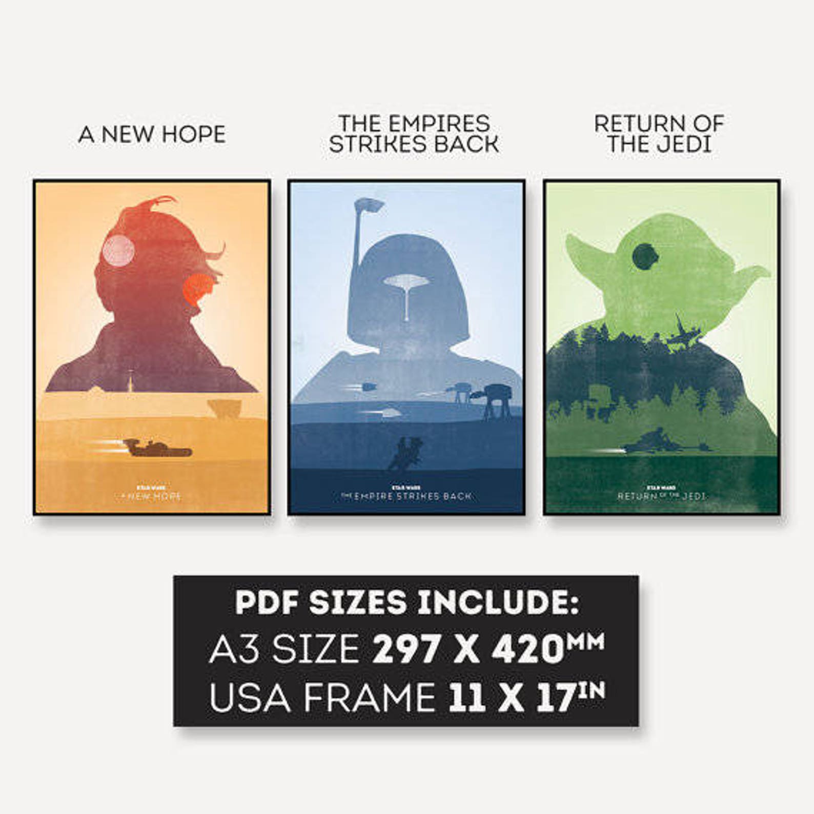 Star Wars Trilogy Poster PDF digital Download - Etsy