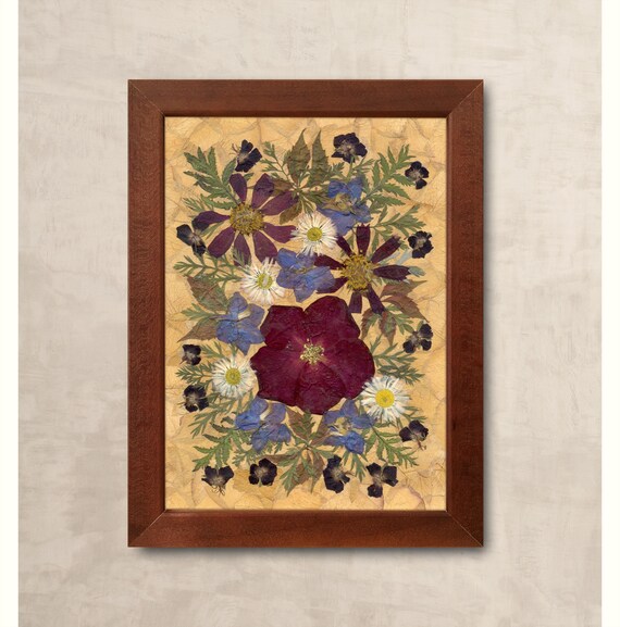 Pressed Rose Dried Flowers Art Floral Wall Decor Framed - Etsy