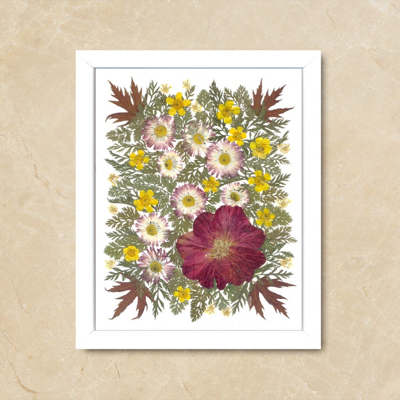 Pressed Rose Framed Dried Flowers Farmhouse Decor | Etsy